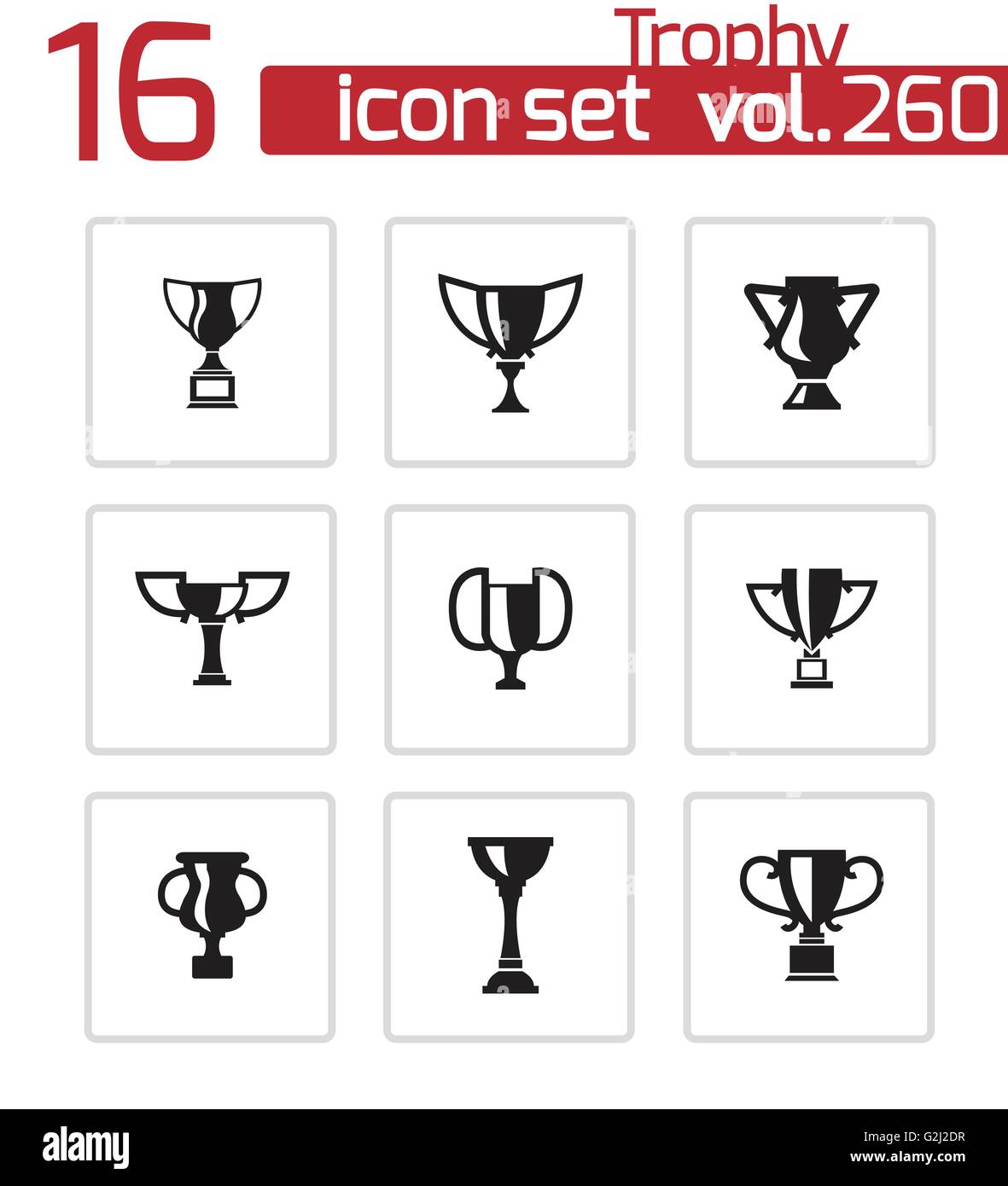 Vector black trophy icons set Stock Vector Image & Art - Alamy