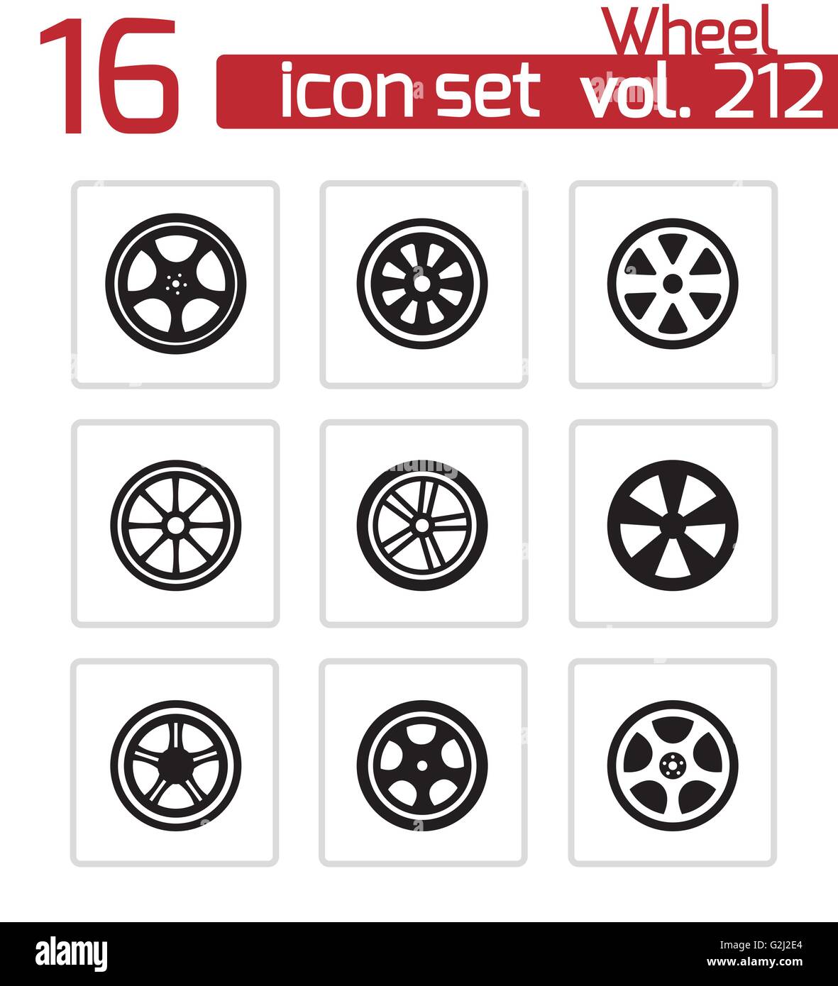 Vector black wheel disks icons set Stock Vector Image & Art - Alamy