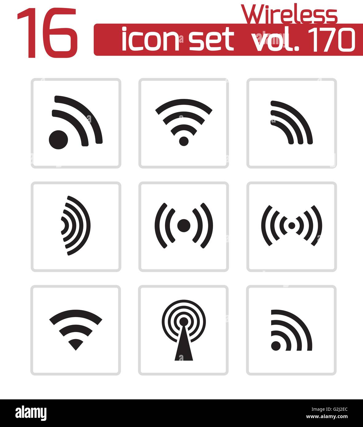 Vector black wireless icons set Stock Vector Image & Art - Alamy