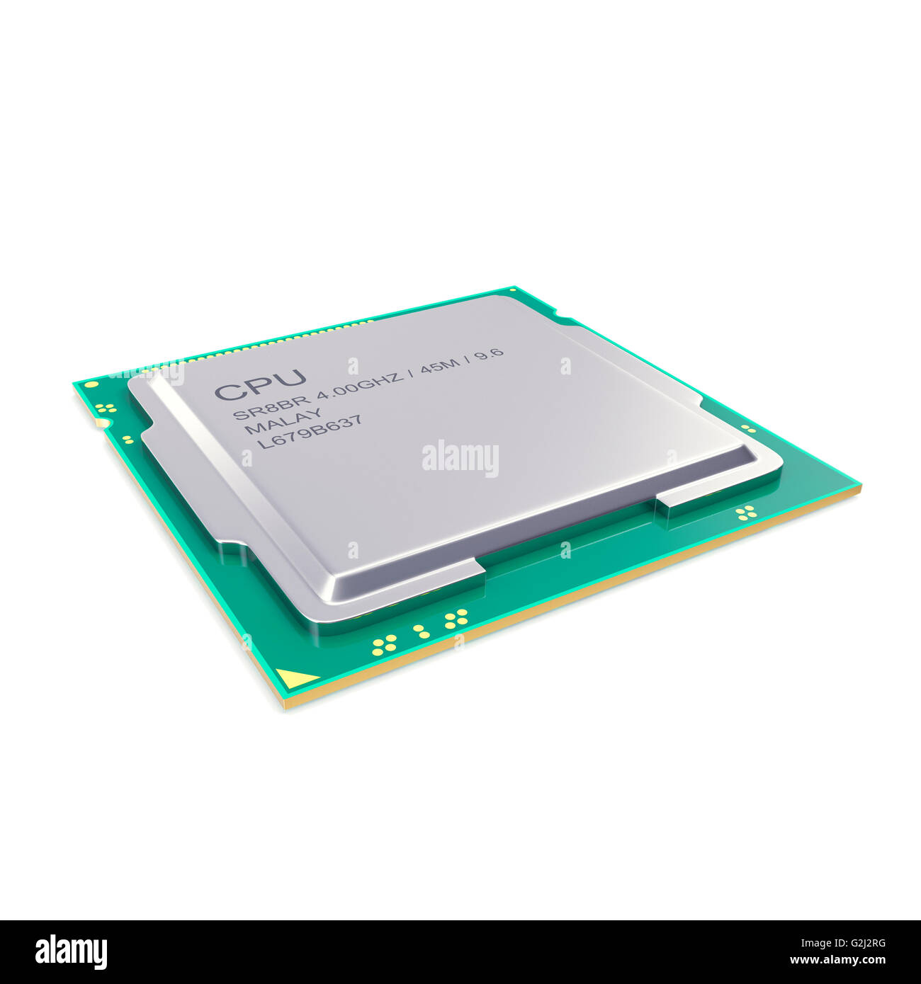 Central processor unit CPU isolated on white. 3d illustration Stock ...