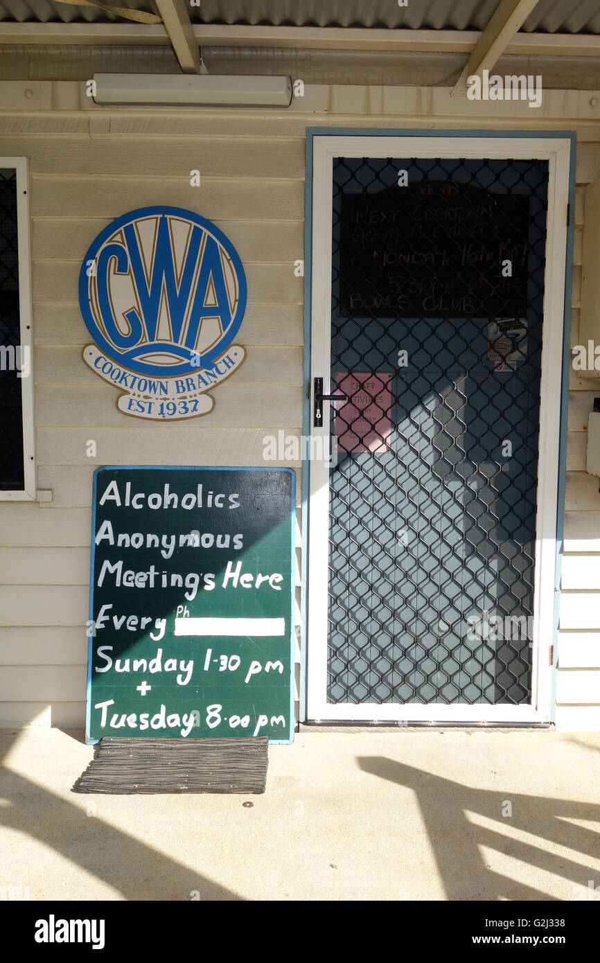Sign for Alcoholics Anonymous meetings outside the Queensland Country ...