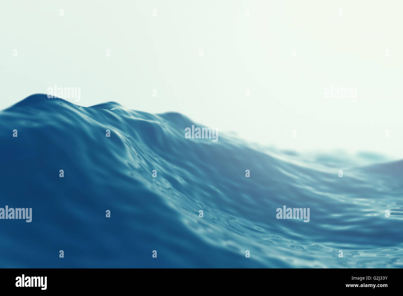 Sea, ocean wave close up with focus effects. 3d illustration Stock ...
