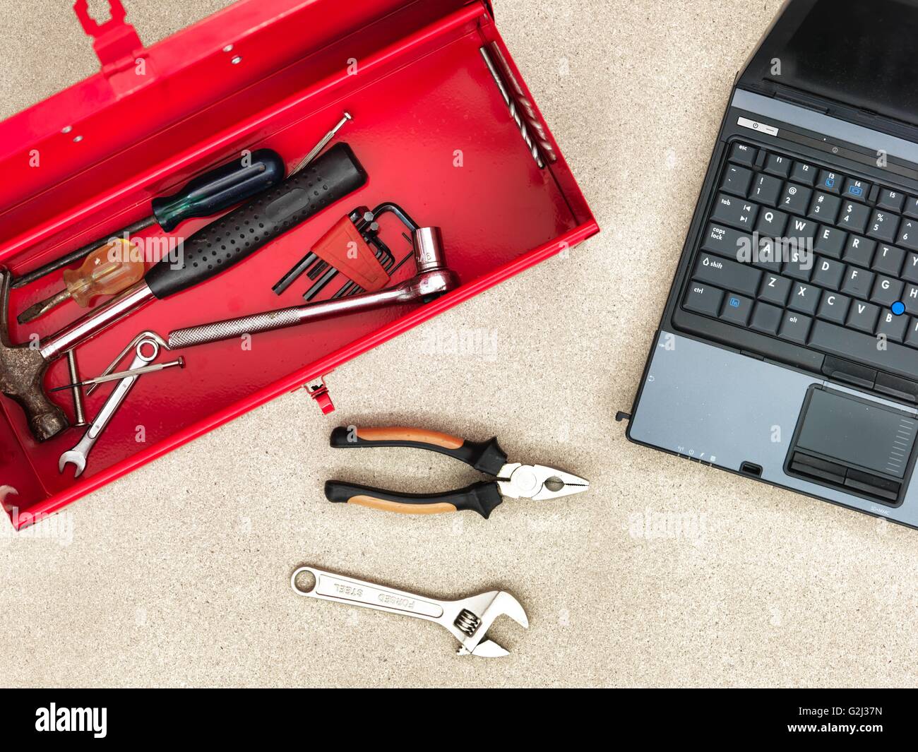 A studio photo of a industrial tool box Stock Photo - Alamy