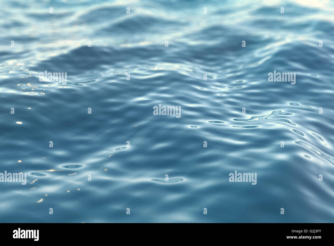 Surface the water, sea, ocean closeup with depth of field effect. 3d ...