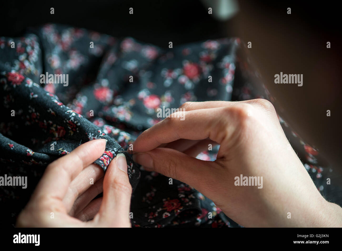 Woman Sewing, Close-Up Stock Photo - Alamy