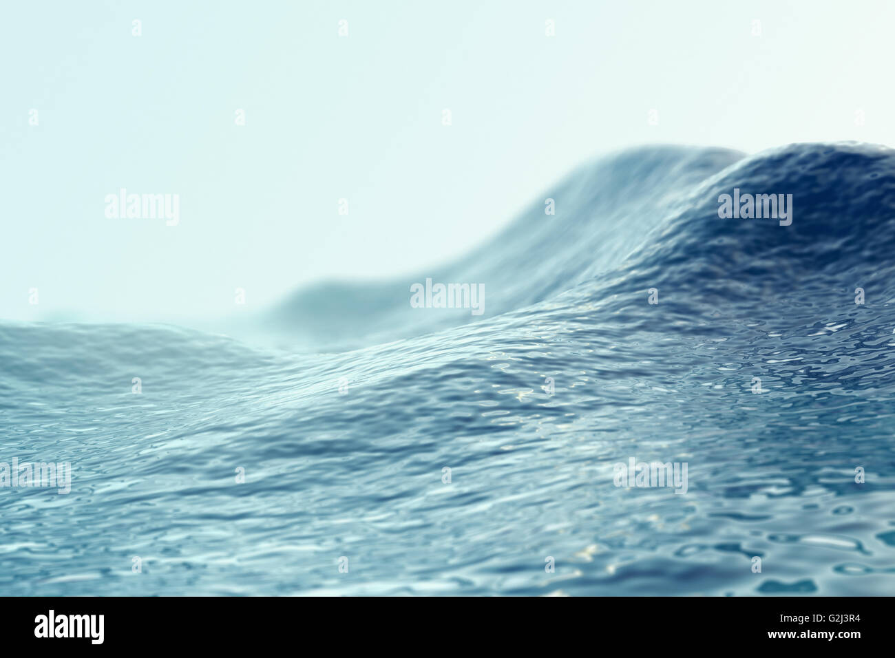 Sea, ocean wave close up with focus effects. 3d illustration Stock ...