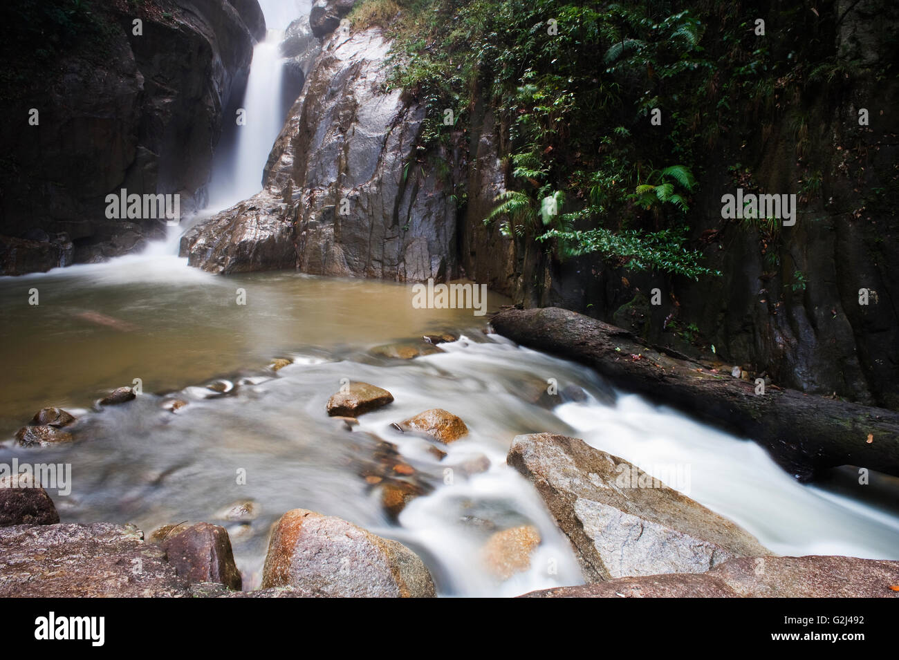 Slow shutter capturing water in waterfalls Stock Photo - Alamy