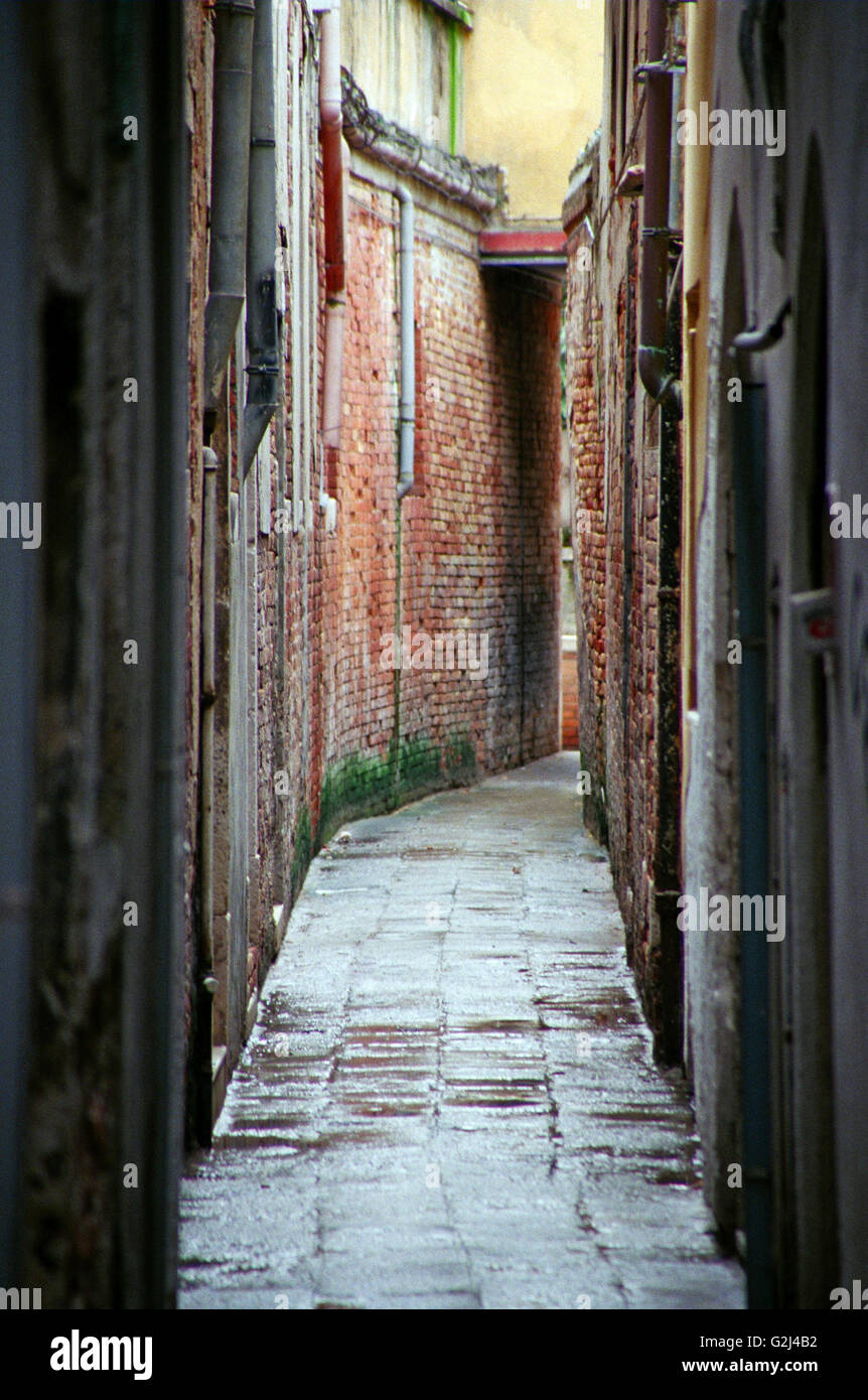 Narrow Alley with Cobblestone Path, Florence, Italy Stock Photo - Alamy