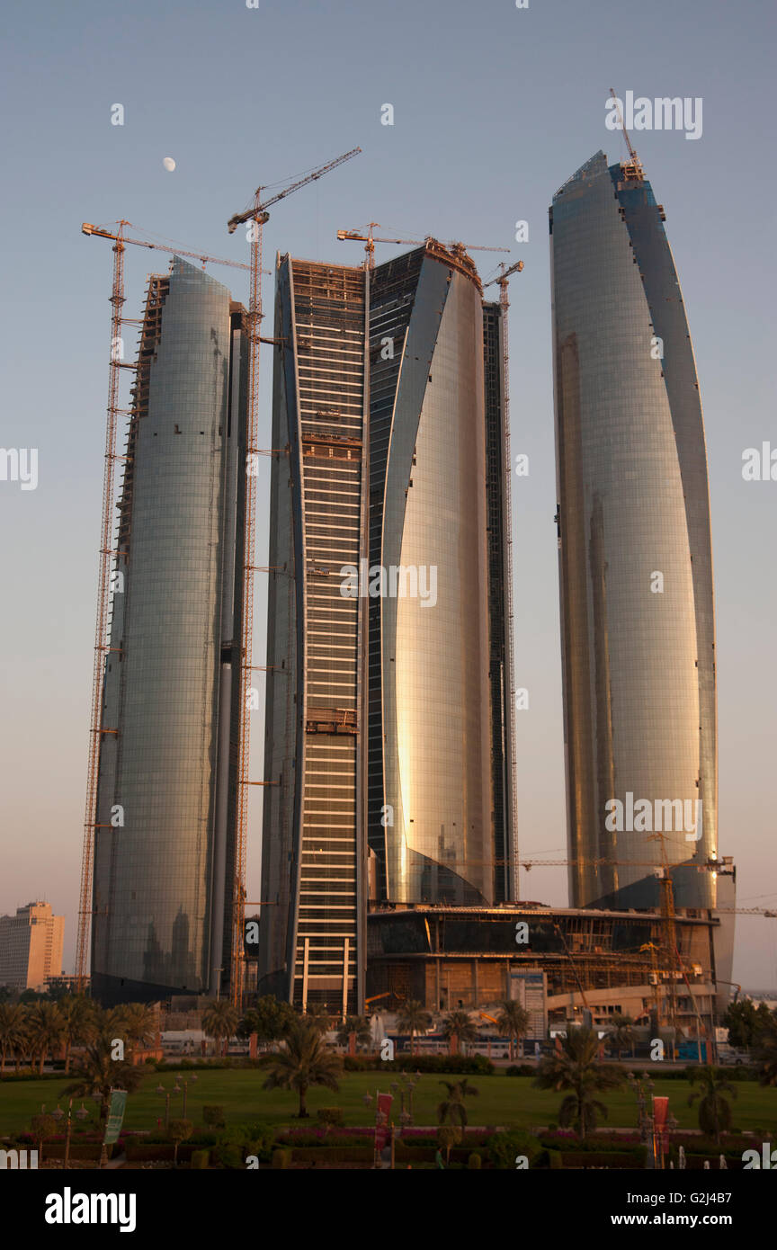 New Construction of Three Skyscapers, Abu Dhabi, UAE Stock Photo - Alamy