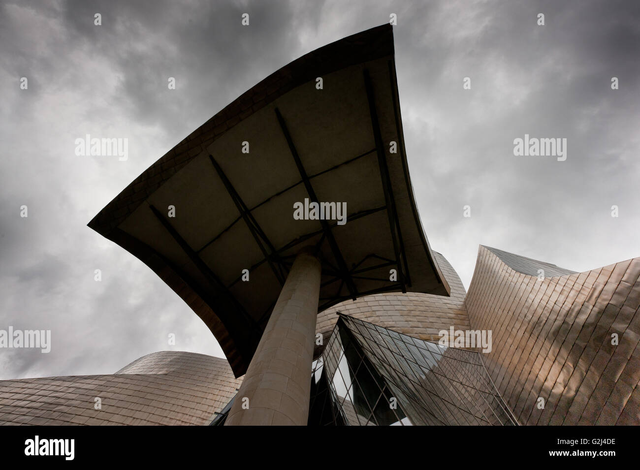Exterior, Low Angle View, Guggenheim Museum, Bilbao, Spain Stock Photo ...