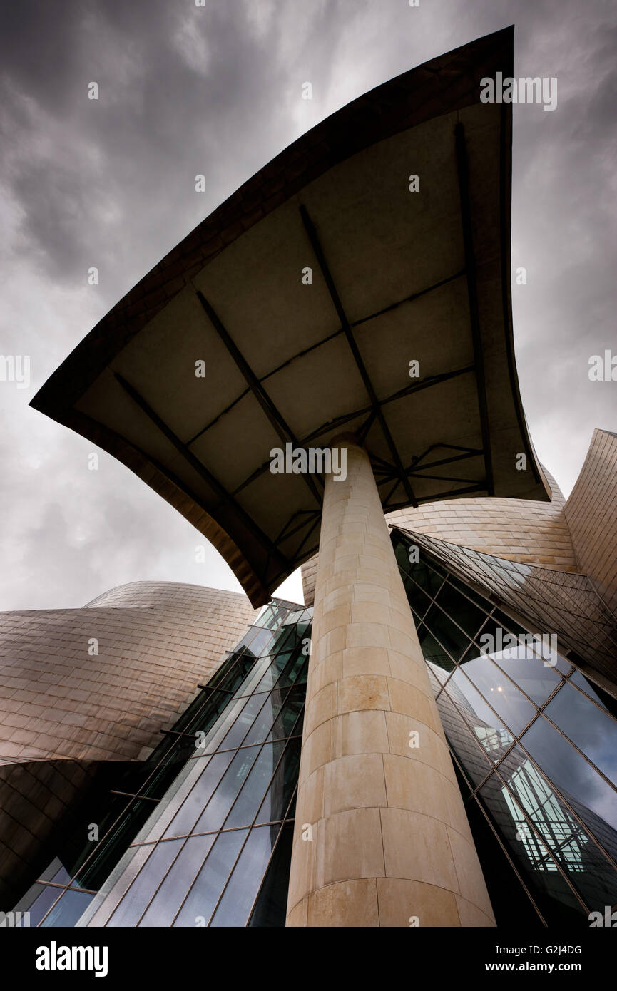 Exterior, Low Angle View, Guggenheim Museum, Bilbao, Spain Stock Photo ...