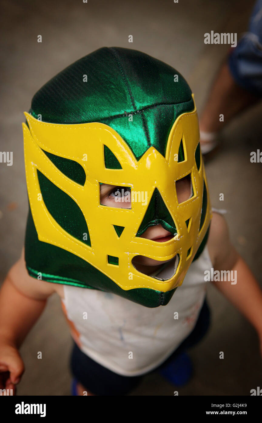 Small Boy Wearing Wrestling Mask Stock Photo - Alamy