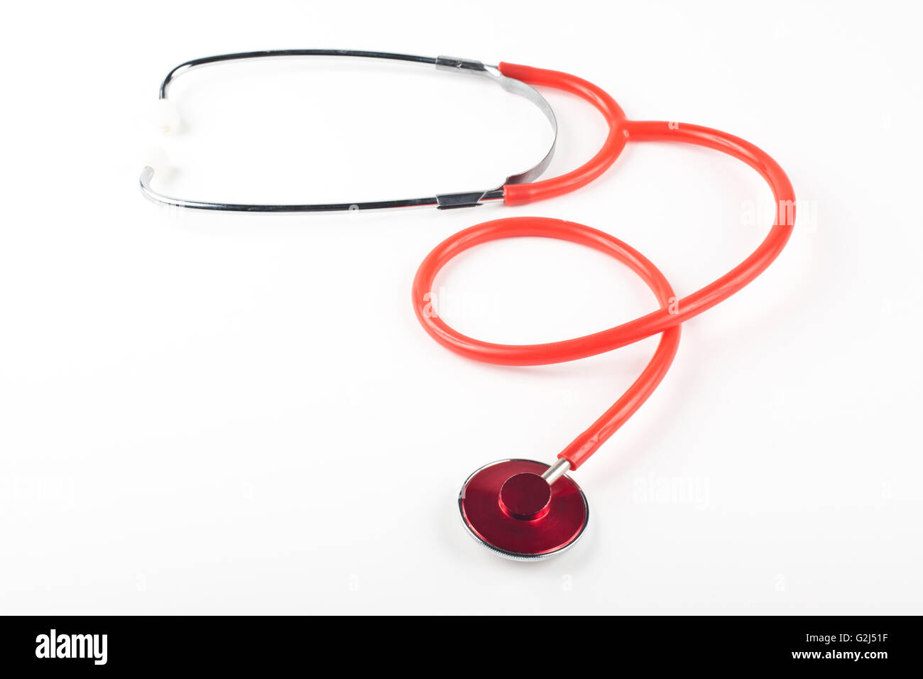 red stethoscope close-up isolated on white background Stock Photo - Alamy