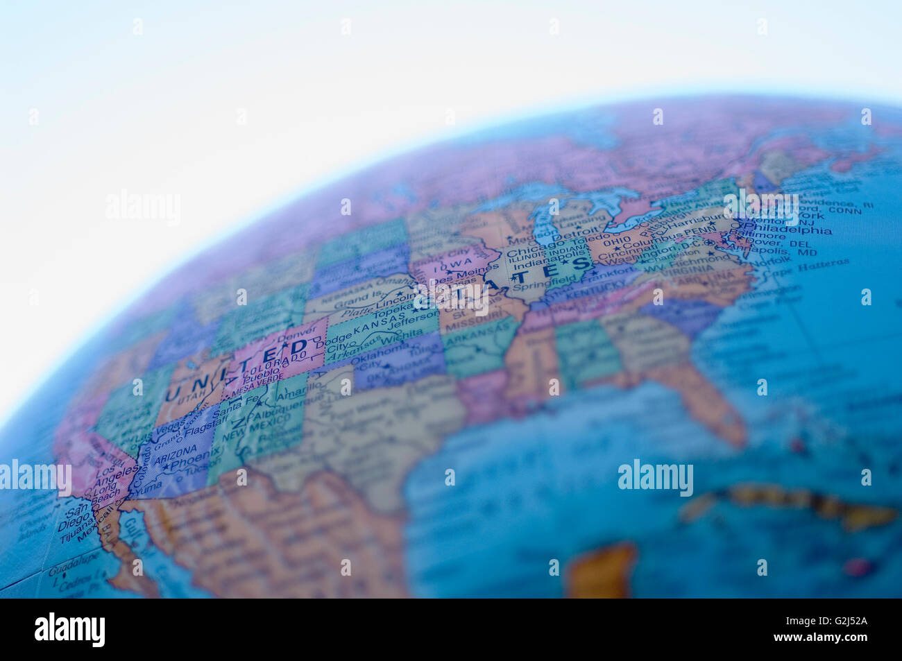 USA on Rising Globe Stock Photo - Alamy