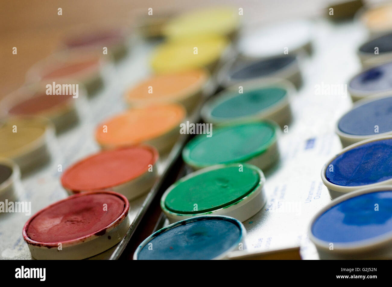Colorful watercolor palette close hi-res stock photography and images ...