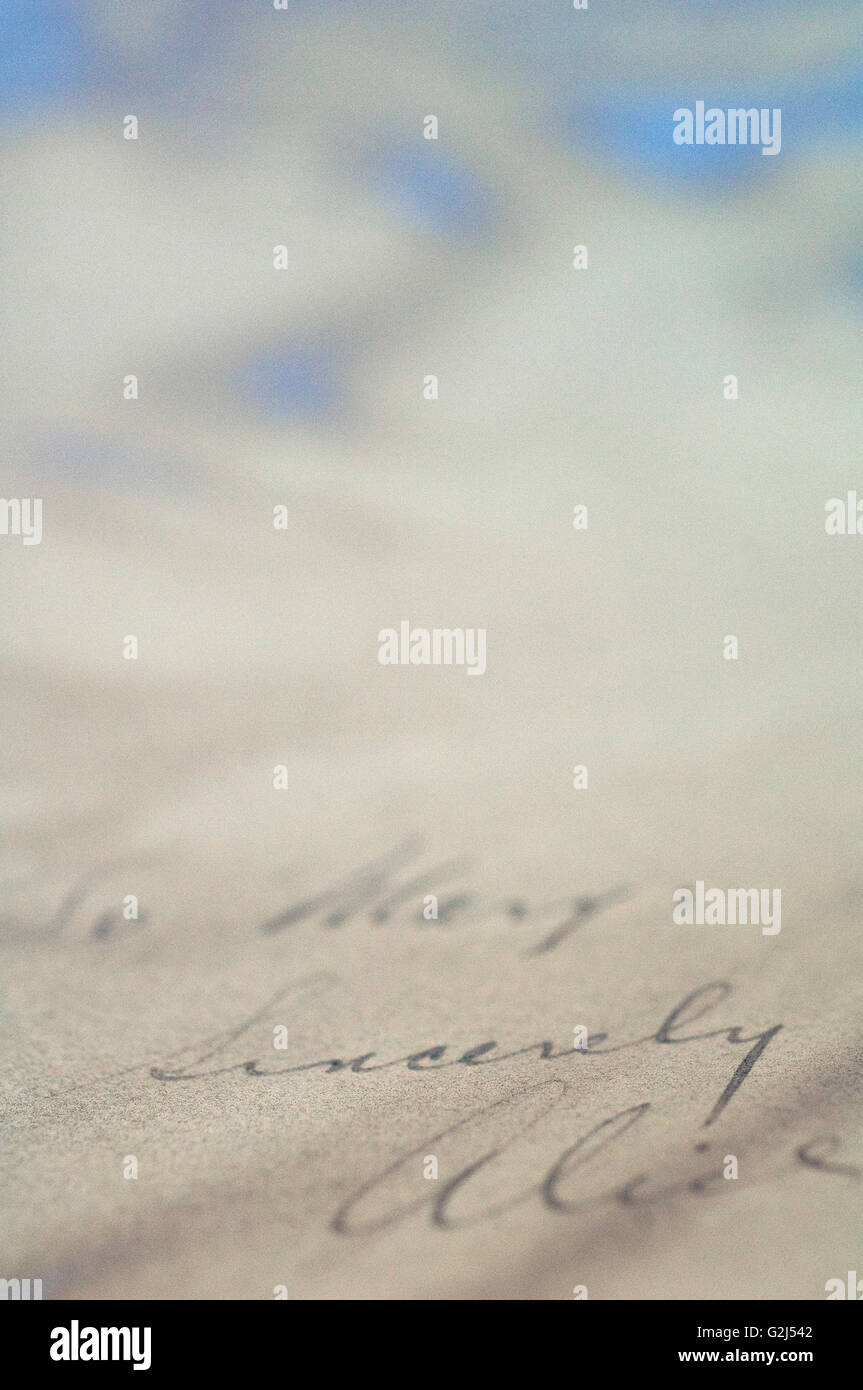 Closing of a Handwritten Letter Stock Photo - Alamy