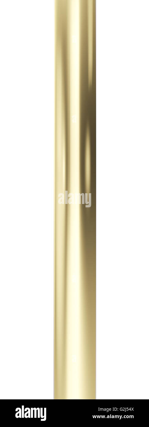 Close up of shiny metal pipe isolated on white background. 3d ...