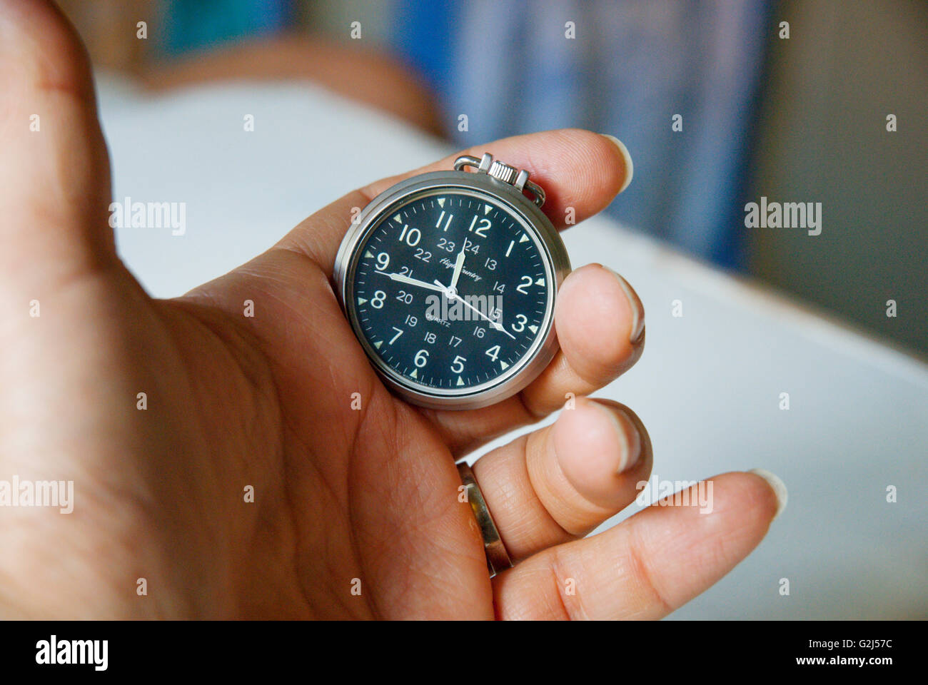 Man Holding Pocket Watch Stock Photo - Alamy