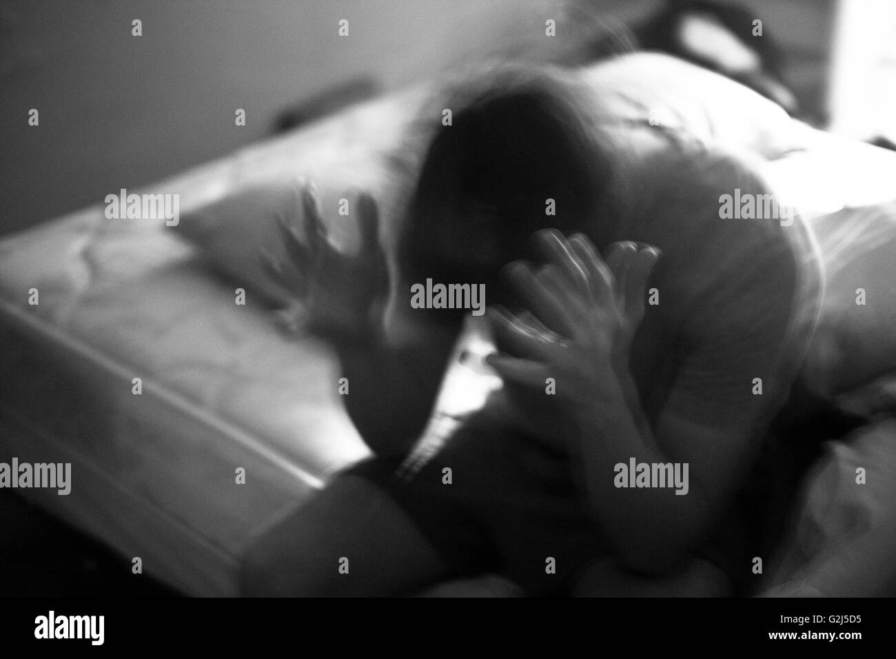 Stressed sitting Black and White Stock Photos & Images - Alamy