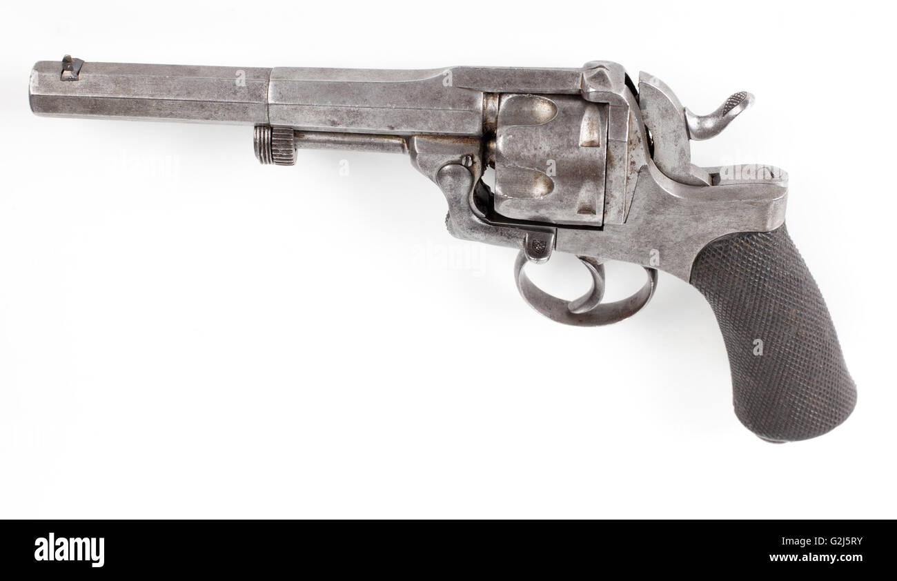 old silver color rusty pistol isolated on white background Stock Photo ...