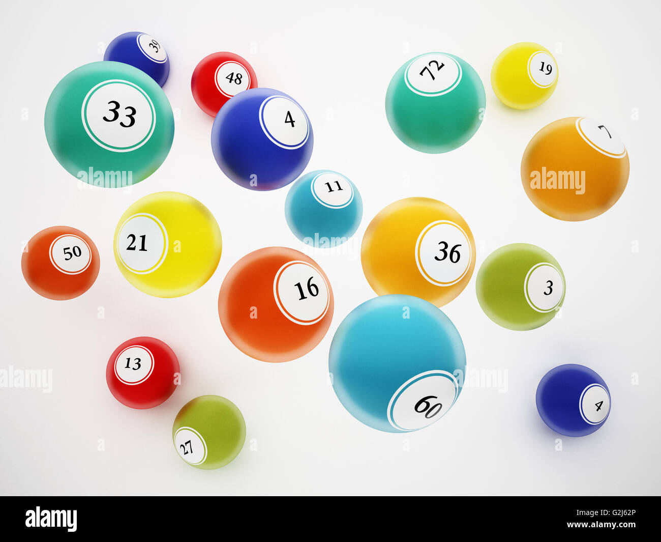 Bingo balls with generic numbers. 3D illustration Stock Photo - Alamy