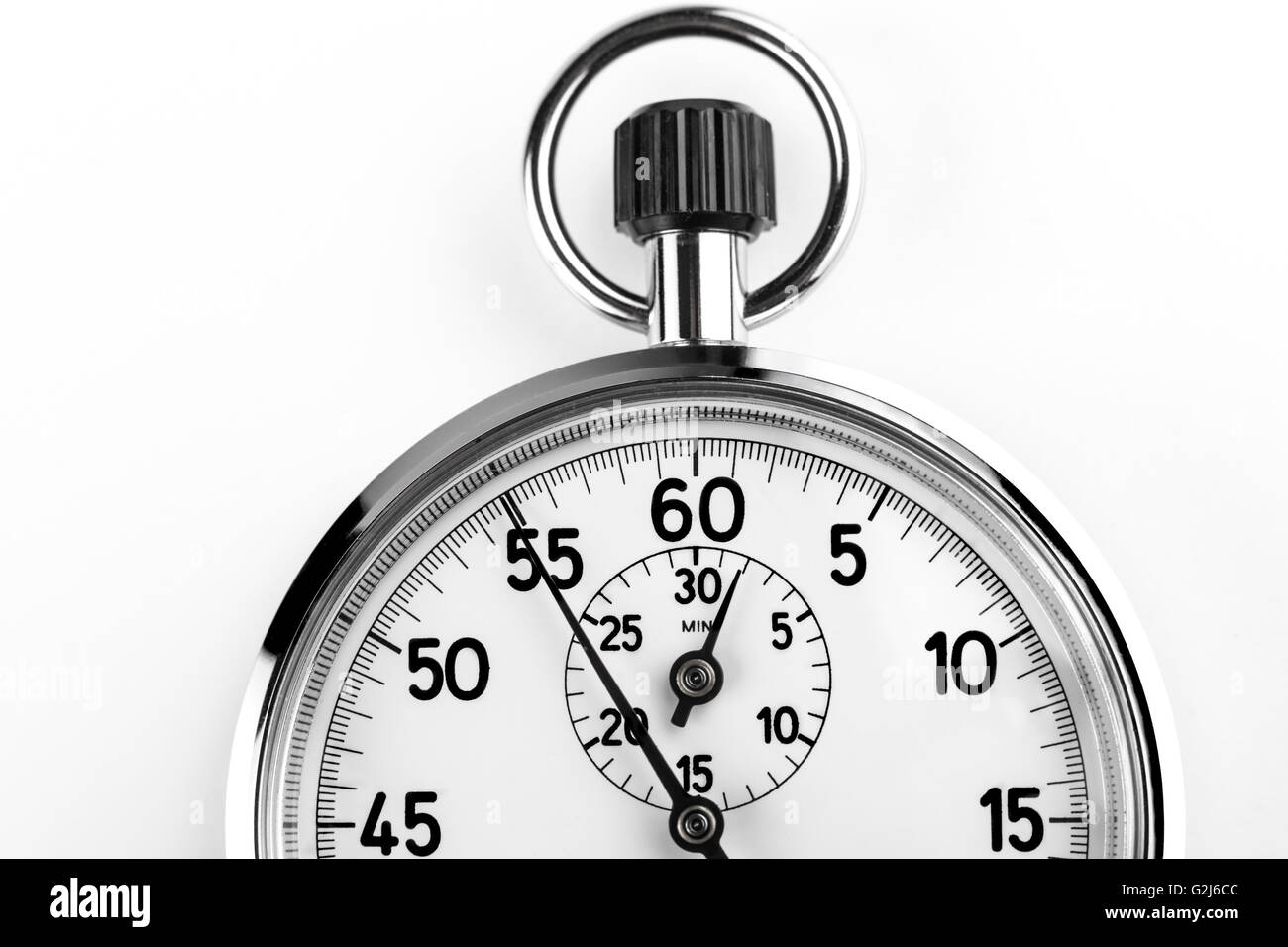 silver stopwatch timer crop isolated on white background Stock Photo ...