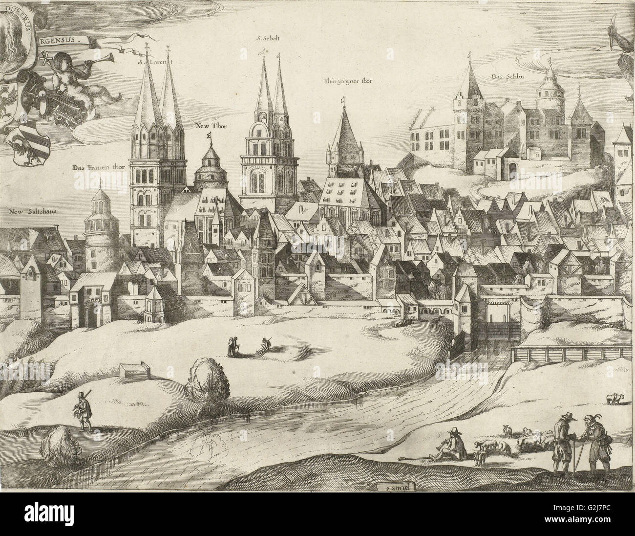 View of Nuremberg, Germany, Dirk Eversen Lons, Nicolaes Visscher (I ...