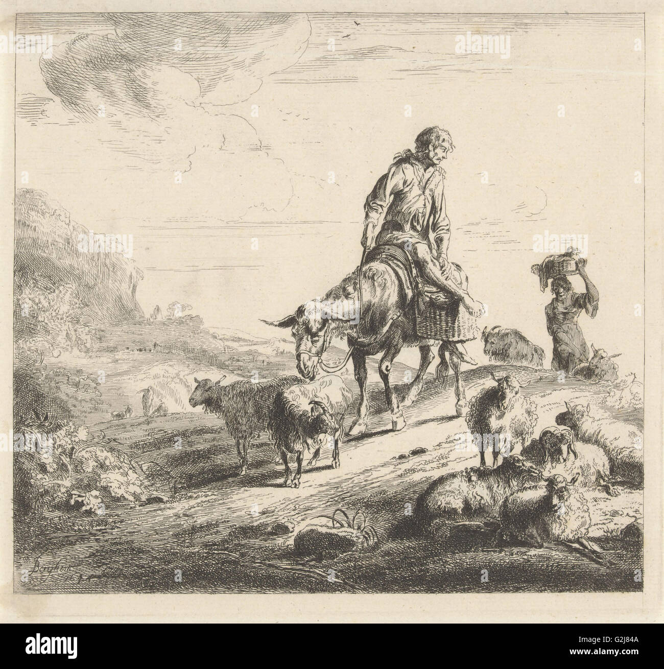 Man on a donkey, William Young Ottley, 1828 Stock Photo - Alamy
