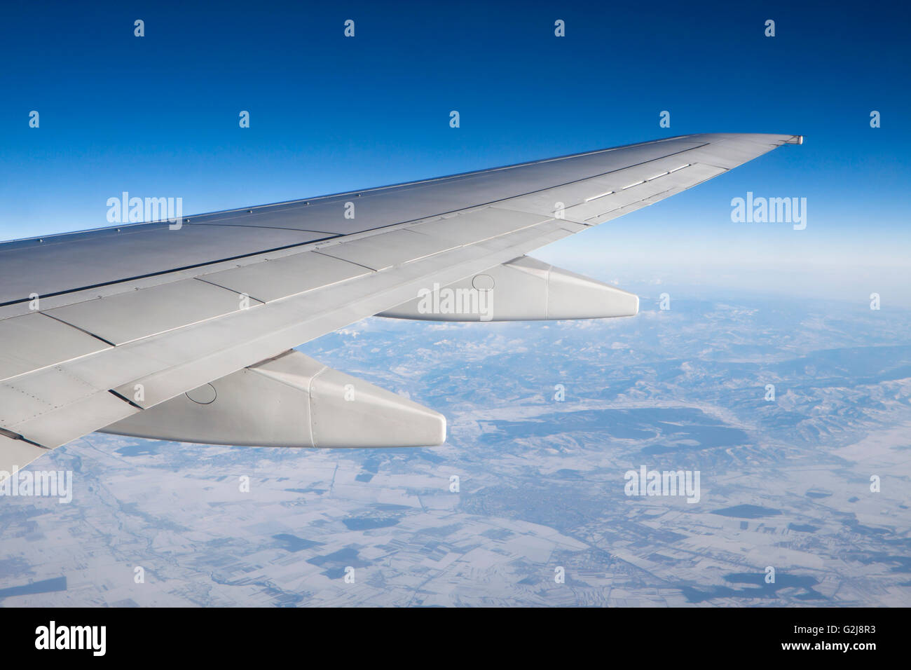Airplane In Sky View Trough High Resolution Stock Photography and ...