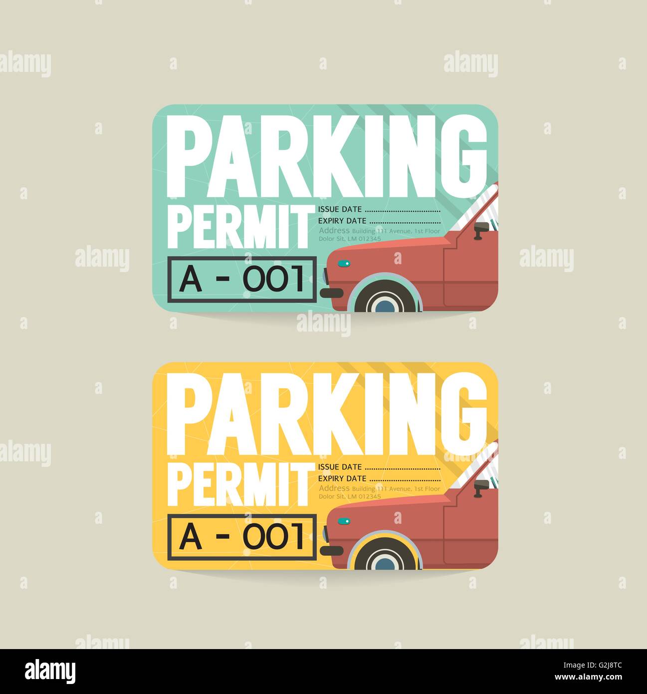 Parking Permit Card Vector Illustration Stock Vector Image & Art - Alamy