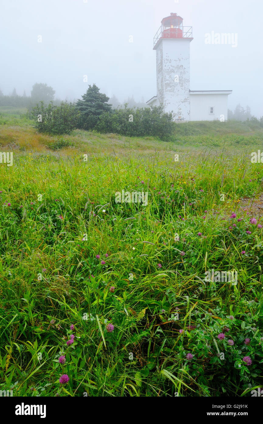 Quaco Head Lighthouse in fog on Bay of Fundy Saint Martins New ...