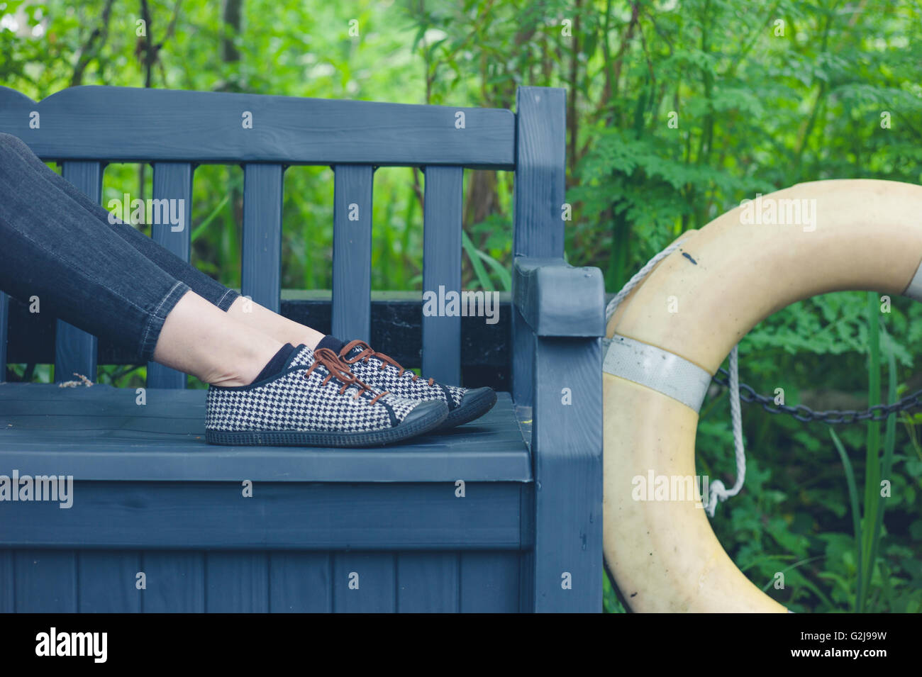 Shoes on a bench hi-res stock photography and images - Alamy
