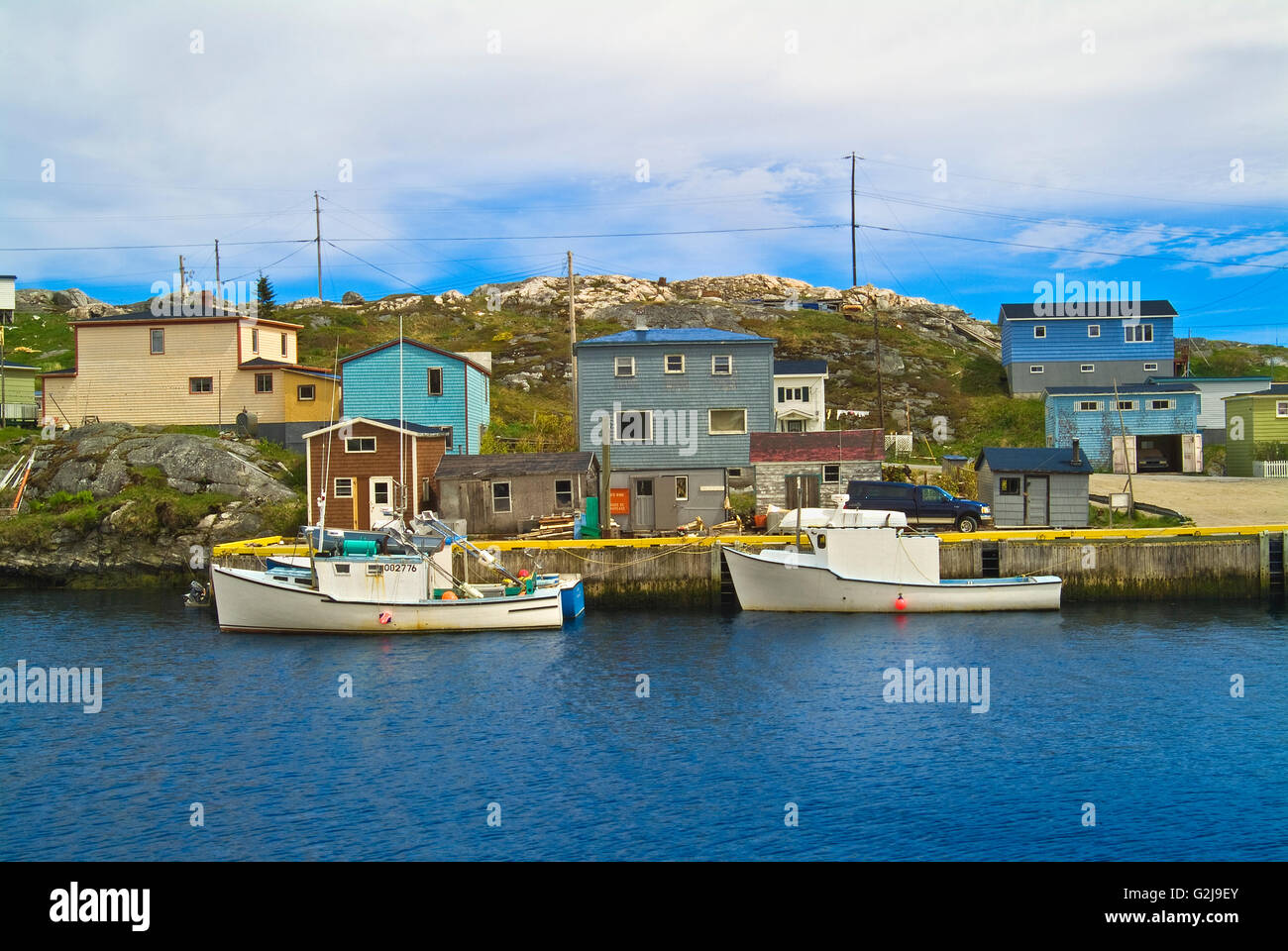colorful houses in coastal village Rose Blanche Newfoundland & Labrador ...