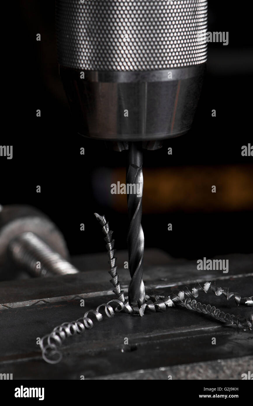 drilling closeup shiny silver color steel Stock Photo - Alamy