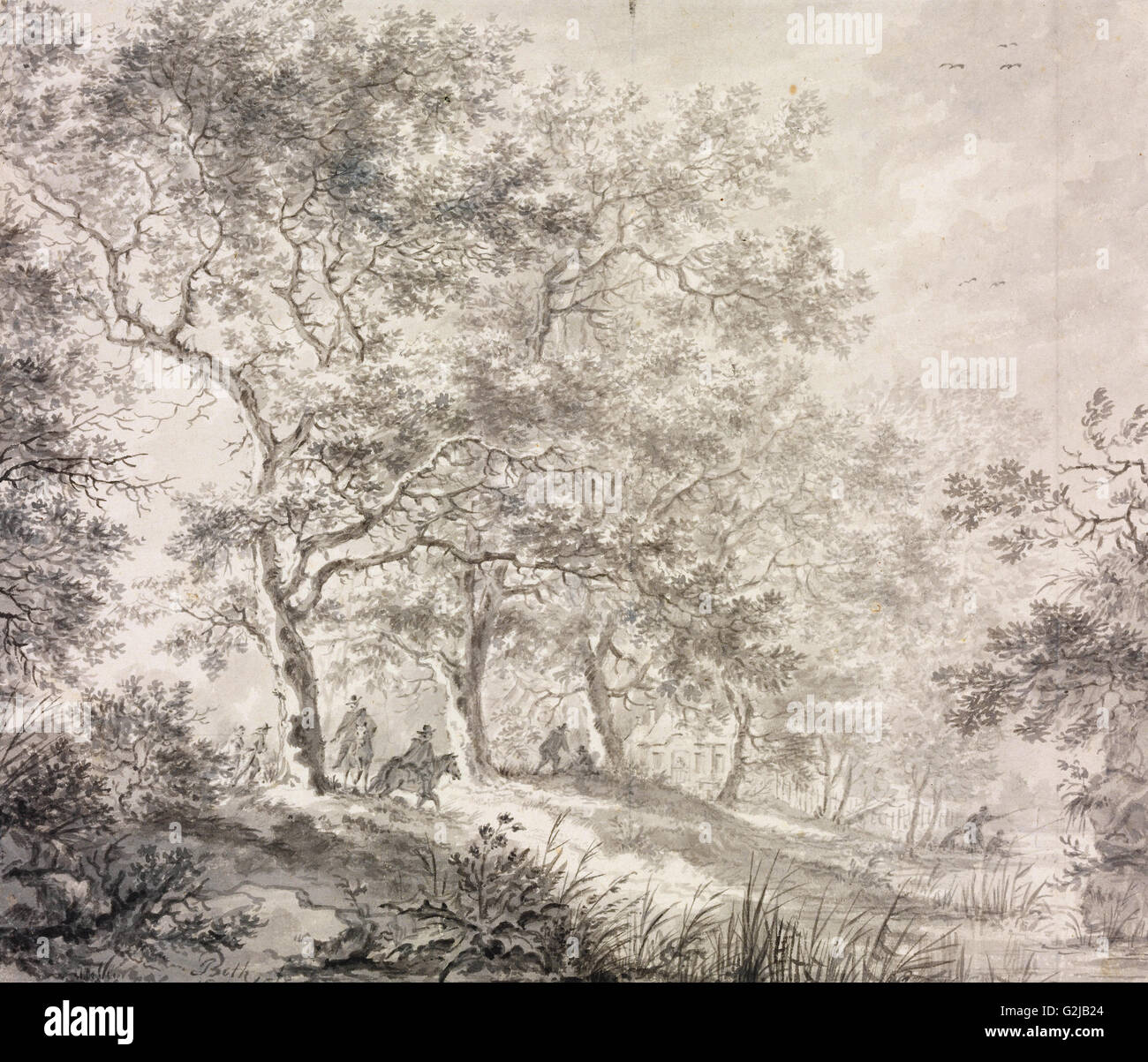 Jan Both - Row of Trees - Museum of Fine Arts, Budapest Stock Photo - Alamy