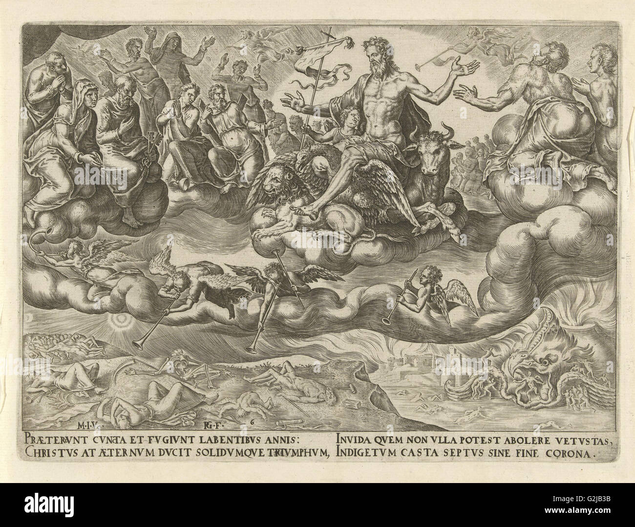 Triumph of Christ or the Eternity, Philips Galle, Hadrianus Junius, c ...