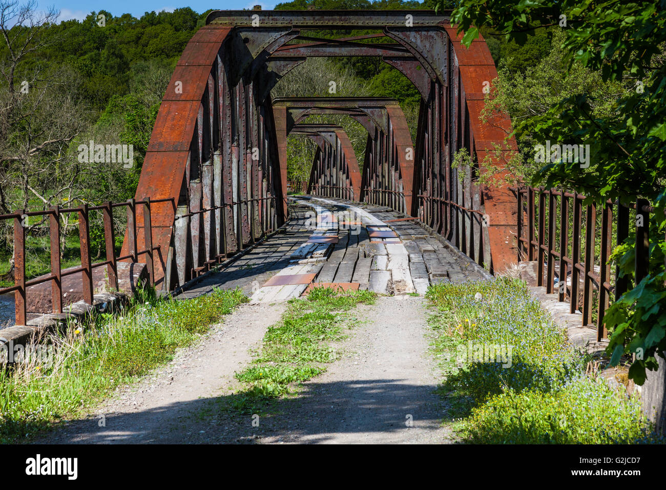 The old railway bridge across Loch Ken, near Parton, Castle Douglas ...