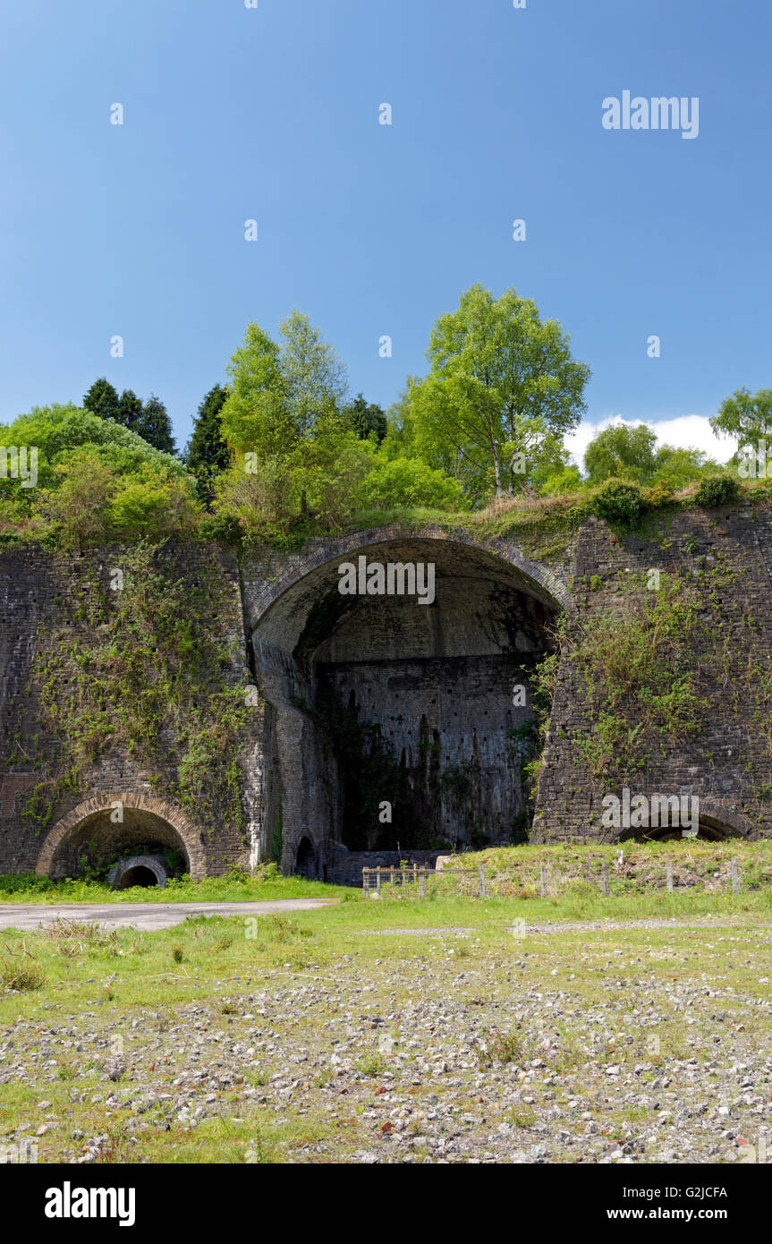 Remains of the historic Cyfarthfa Iron Works, Merthyr Tydfil, South ...