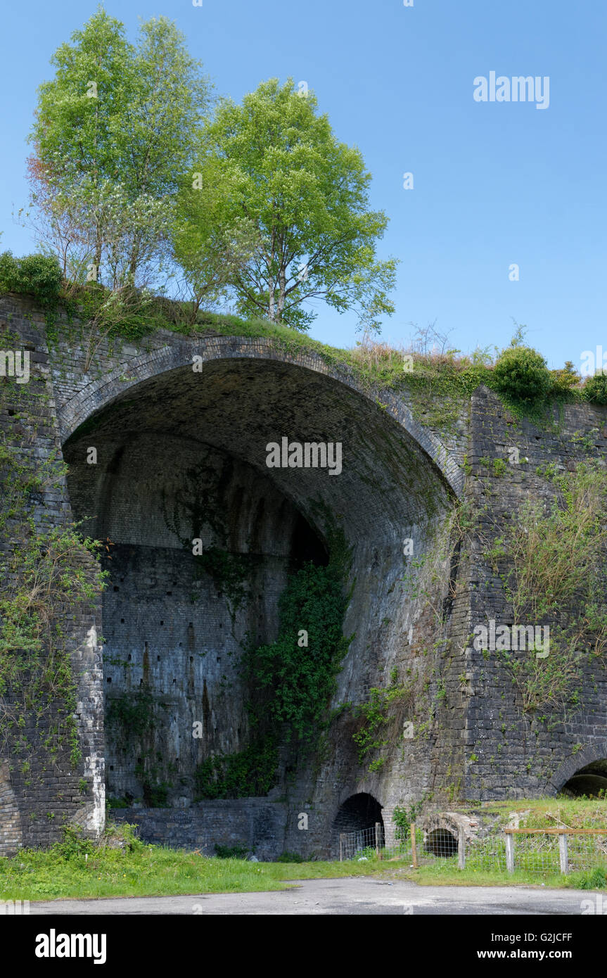 Remains of the historic Cyfarthfa Iron Works, Merthyr Tydfil, South ...