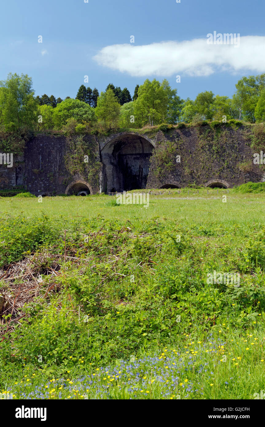 Remains of the historic Cyfarthfa Iron Works, Merthyr Tydfil, South ...