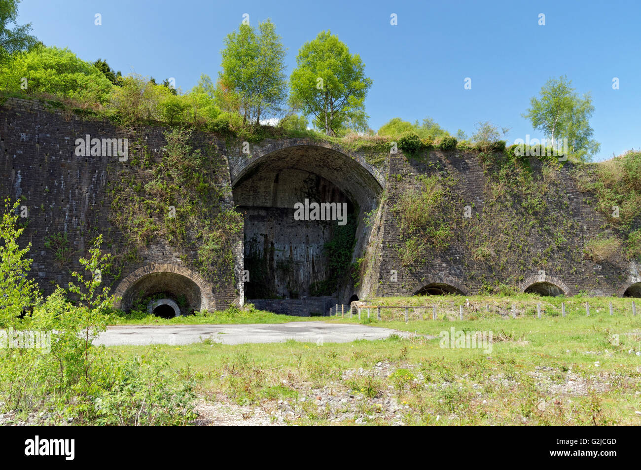 Remains of the historic Cyfarthfa Iron Works, Merthyr Tydfil, South ...