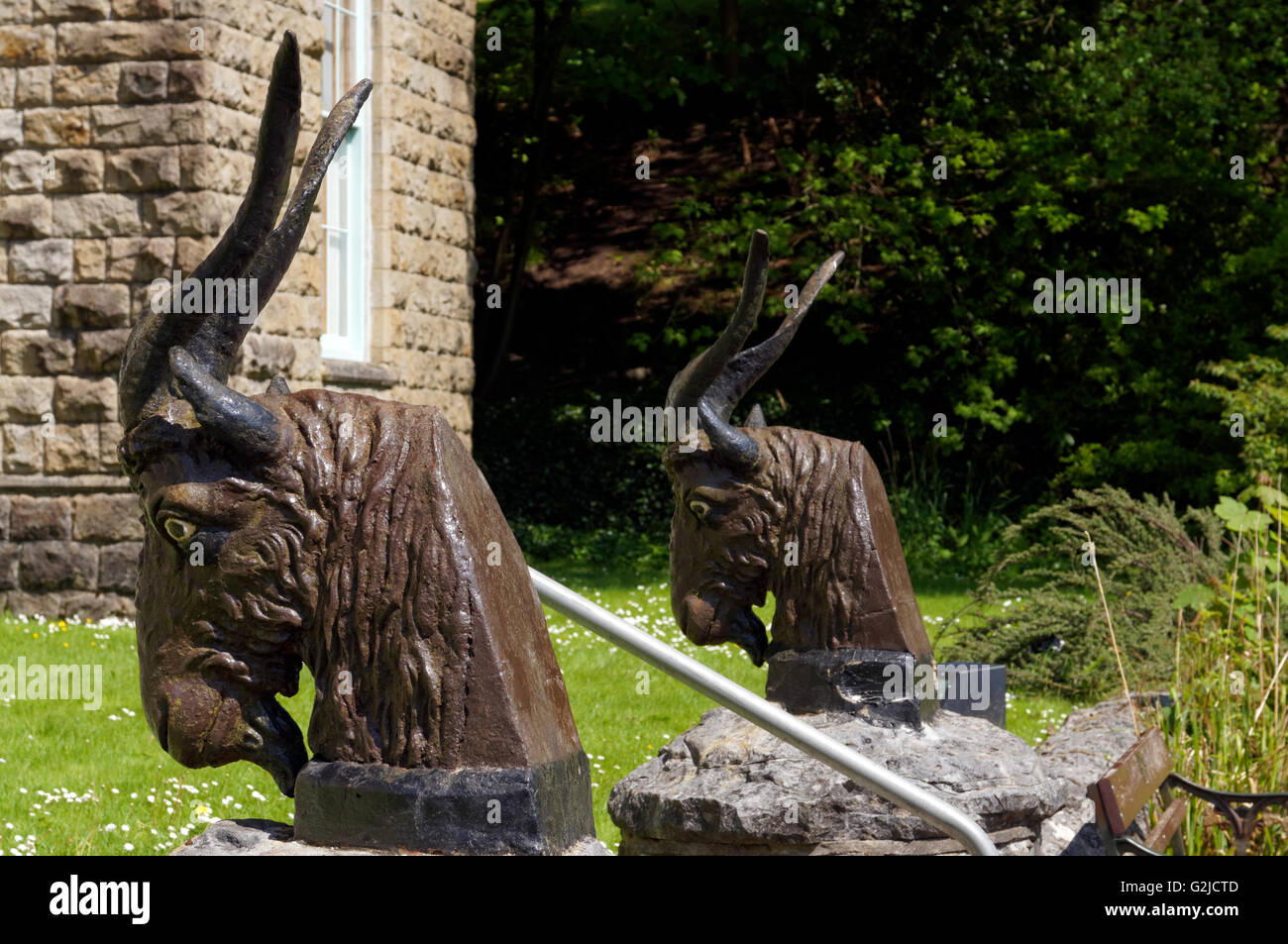 Cast Iron Goats heads, Cyfarthfa Castle former home of the Crawshay ...