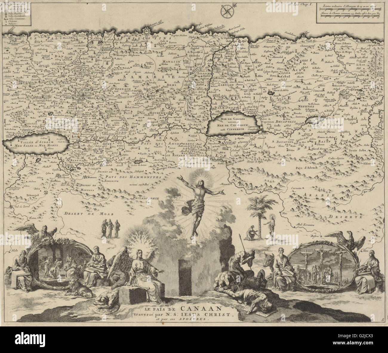 Country Map Canaan, Jan Luyken, Henri Desbordes, Pieter Mortier, 1707 ...