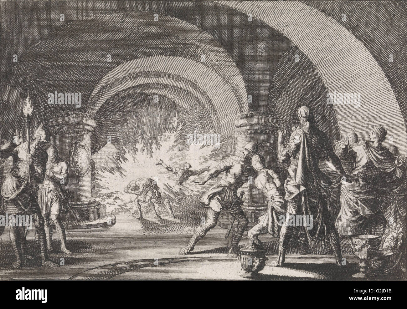 David's tomb opened by order of Herod for the second time, Jan Luyken ...