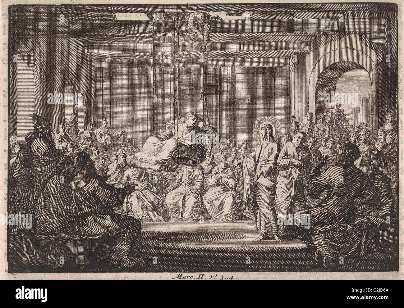 Healing of a paralytic, Jan Luyken, Pieter Mortier, 1703 - 1762 Stock ...