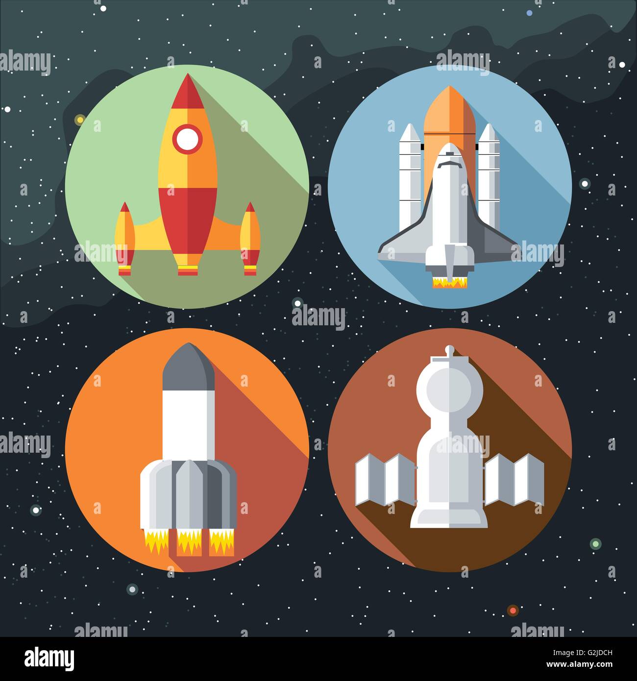 Spaceships vector vectors Stock Vector Images - Alamy