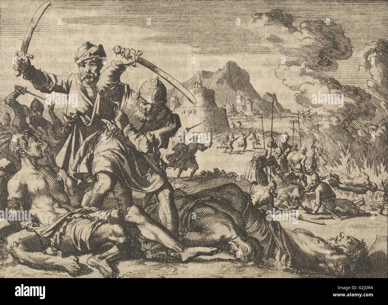 Turkish atrocities in the area around Venice, 1614, Jan Luyken, Pieter ...