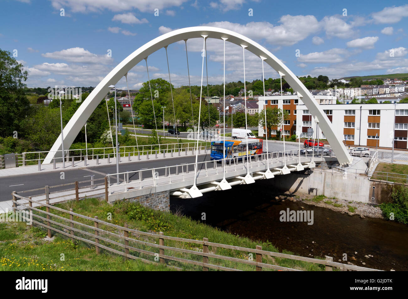The new River Taff Central Link Bridge, Merthyr Tydfil, South Wales ...
