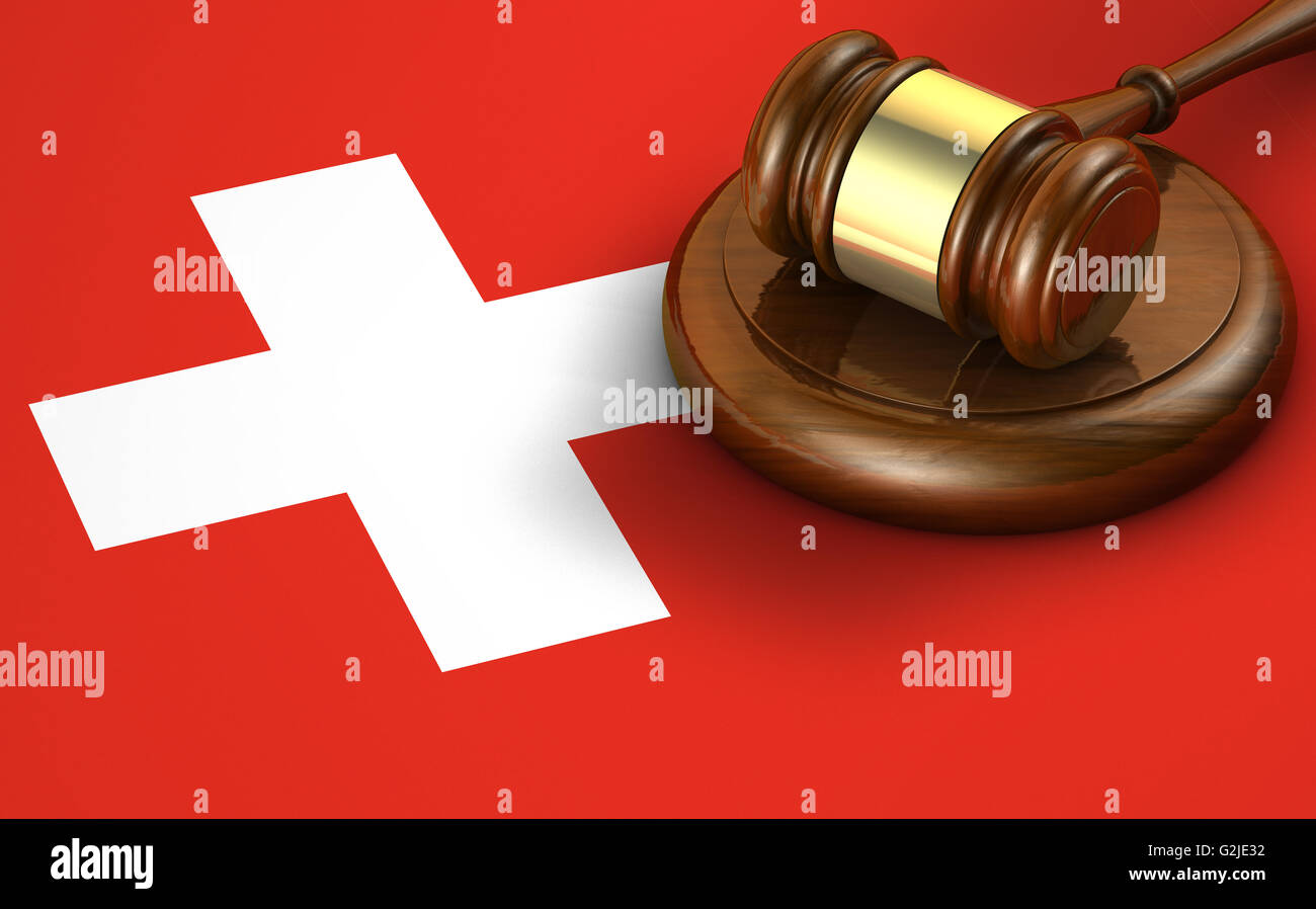 Switzerland law, code, legal system and justice concept with a 3d ...