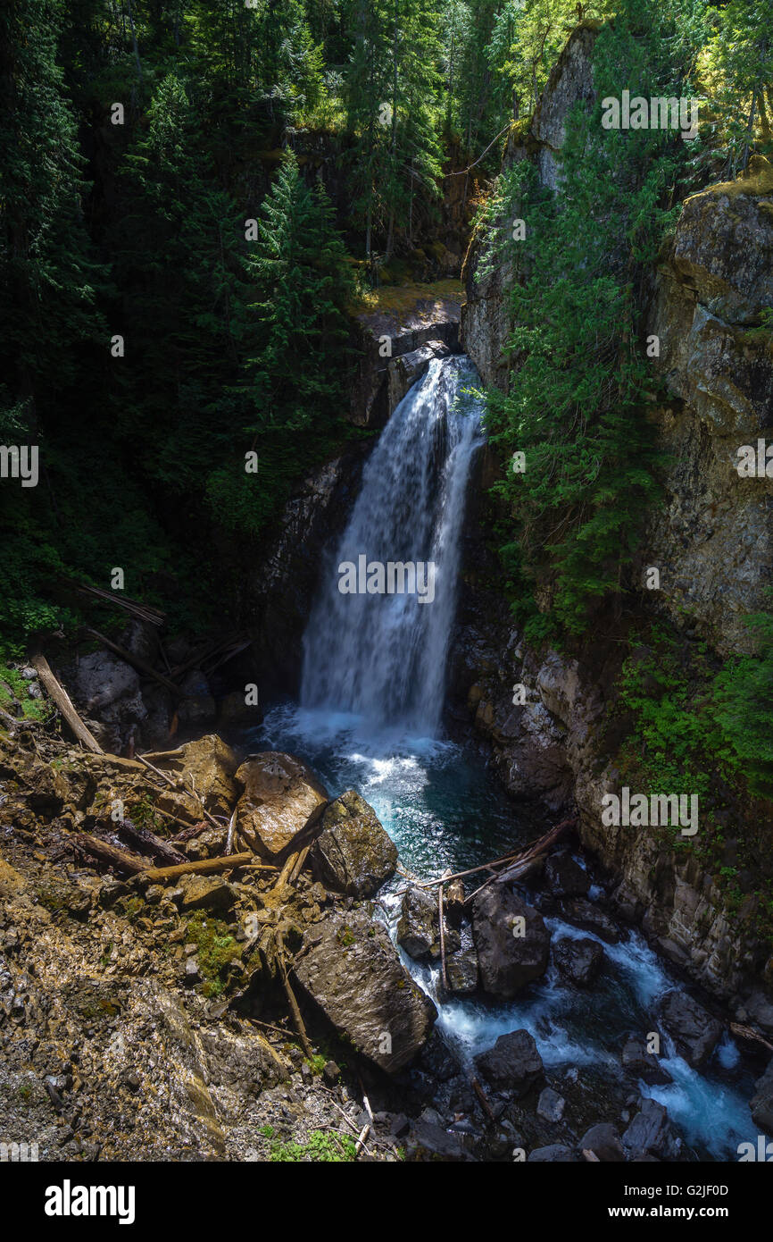 Lady Falls, Waterfall, Strathcona Provincial Park near Campbell River ...